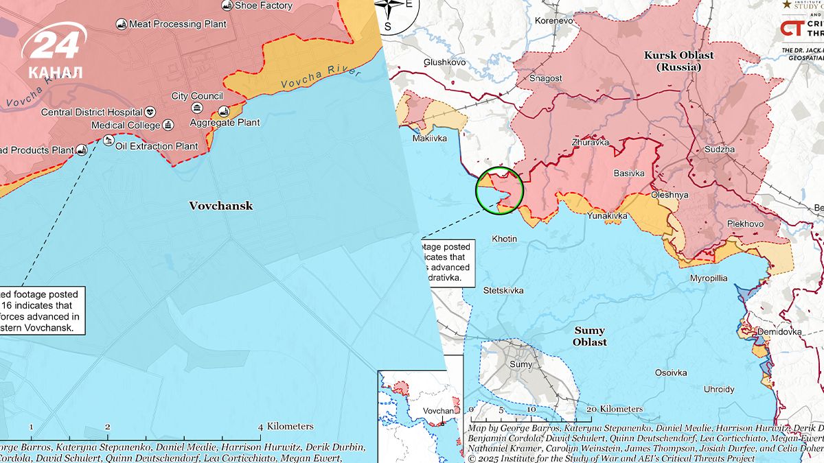Карта боев ISW 17.07.2025 - где продвинулись на фронте ВСУ и Россия - новости Украины - 24 Канал