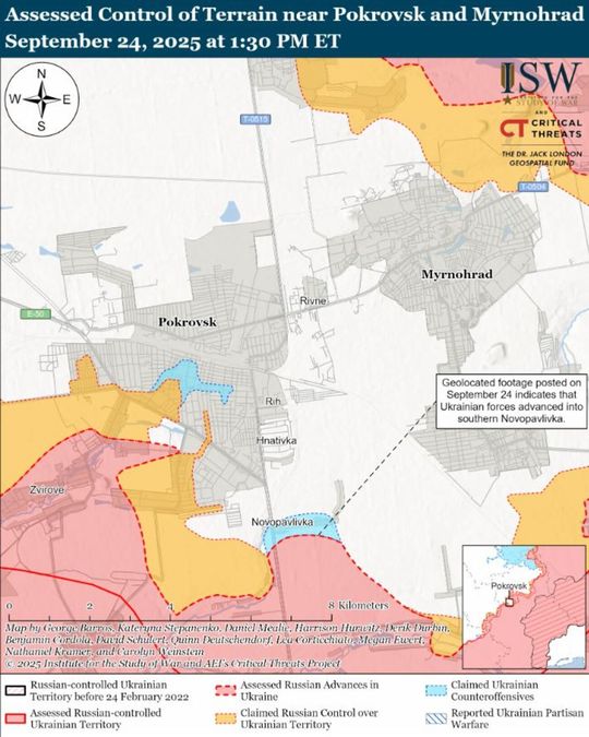 Карти фронту від ISW за 24 вересня 2025 - є просування ЗСУ та росіян - 24 Канал
